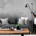 Modern Abstract Shape Wallpaper, Light Gray Contemporary Art Wallpaper ...