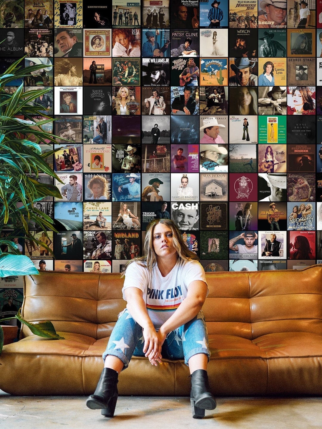 Country Music Album Covers Wallpaper, Country Music Lovers Modern Wall ...