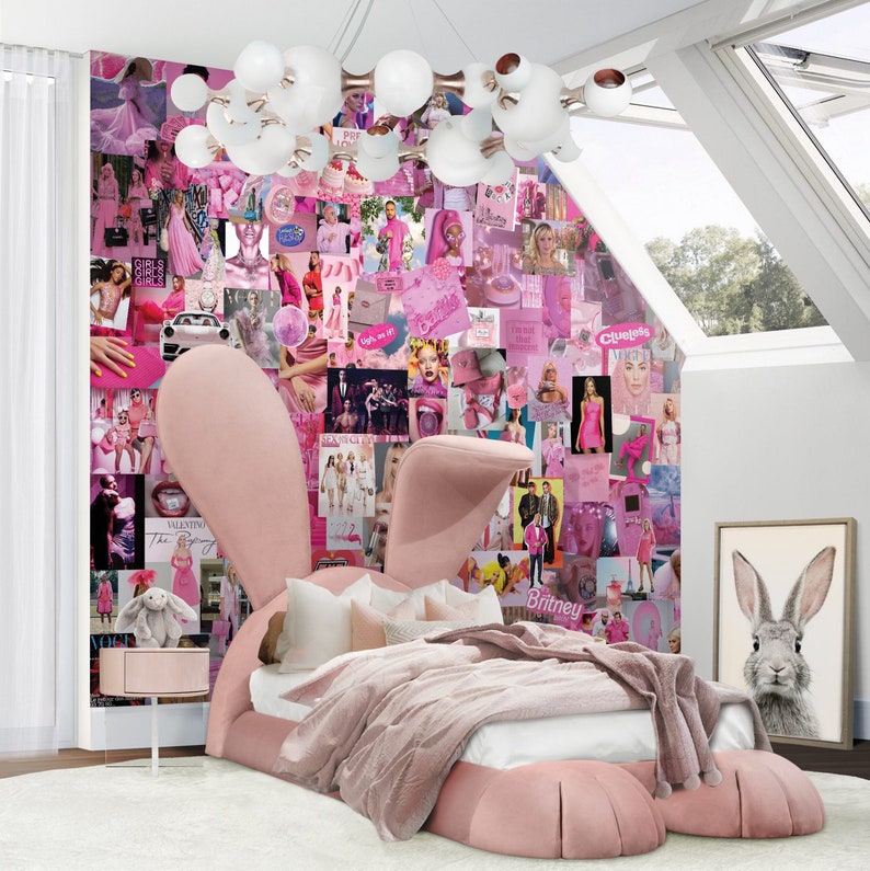 Pink Mood Board Wallpaper Pink Aesthetic Collage Trendy Room - Etsy UK
