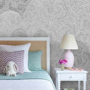 Modern Abstract Shape Wallpaper Light Gray Contemporary Art - Etsy