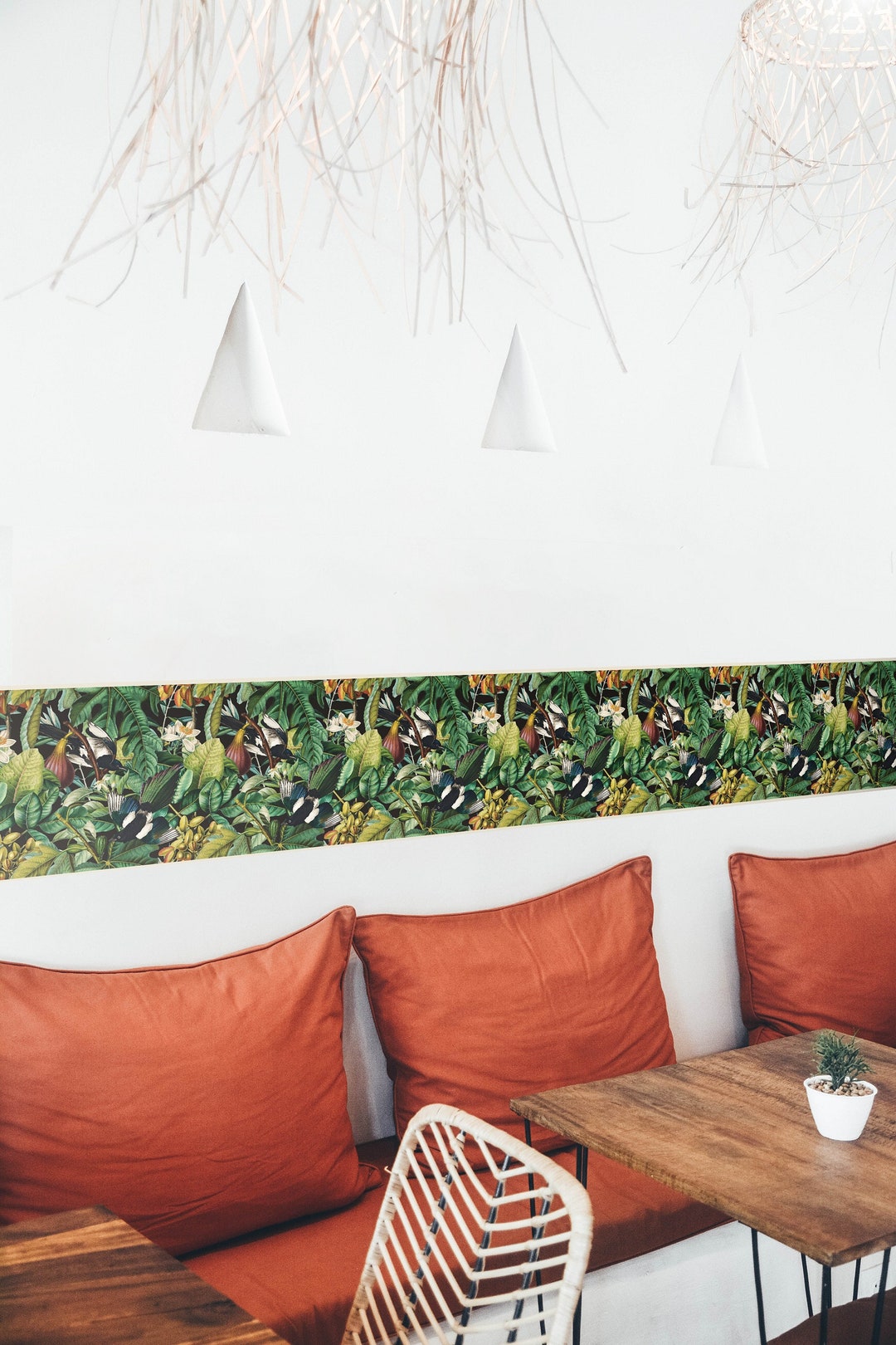 Tropical Jungle Wallpaper Border Modern Botanical Garden Wall - Etsy