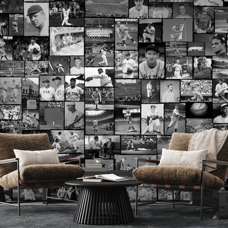 Wallpaper Black And White Etsy