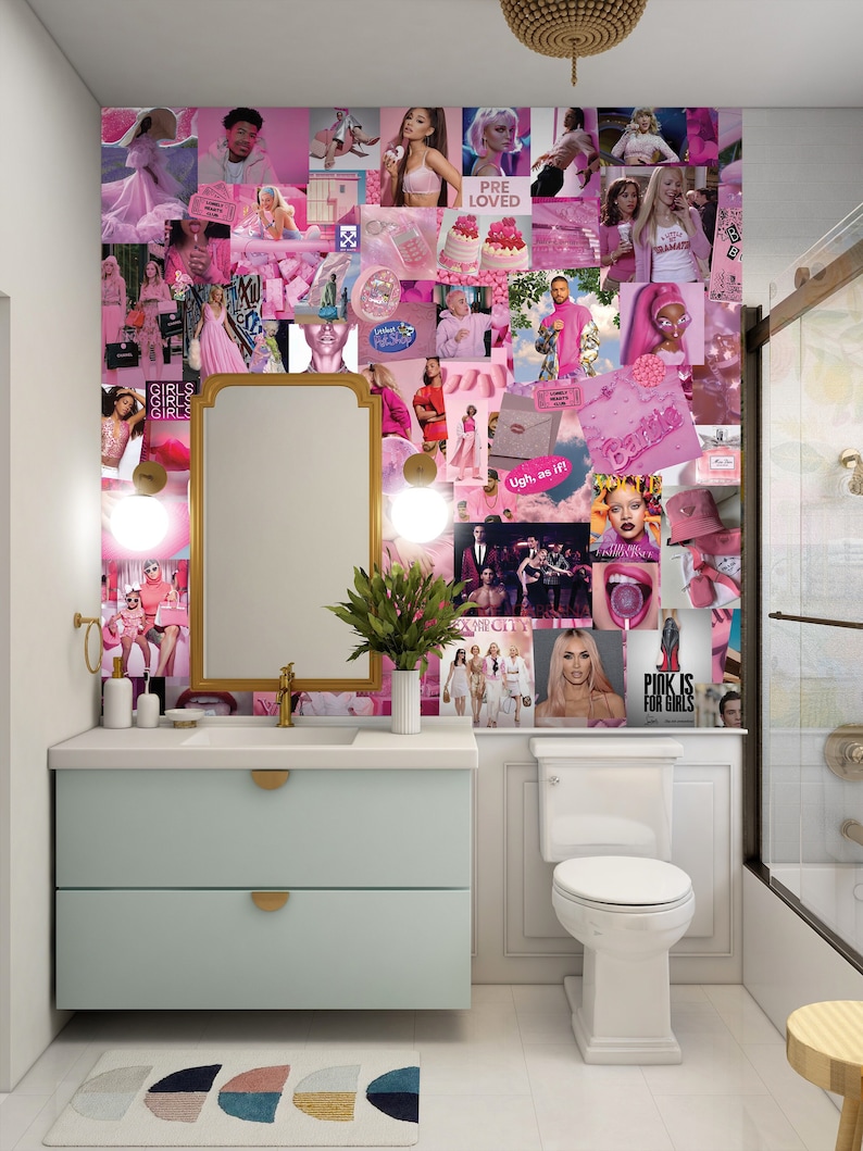 Pink Mood Board Wallpaper Pink Aesthetic Collage Trendy Room - Etsy UK