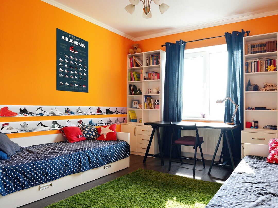 Jordan Sneakers Wallpaper Border, Basketball Shoes Modern Wall ...