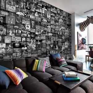 Baseball Legends Wallpaper: Black and White Sports Collage #76 - Etsy