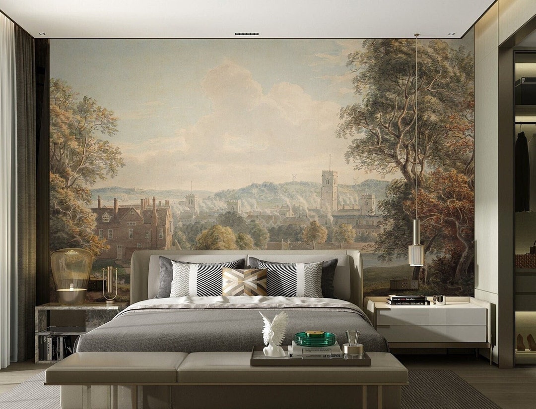 Paul Sandby Landscape Wallpaper – Vintage Christchurch Mansion Mural ...