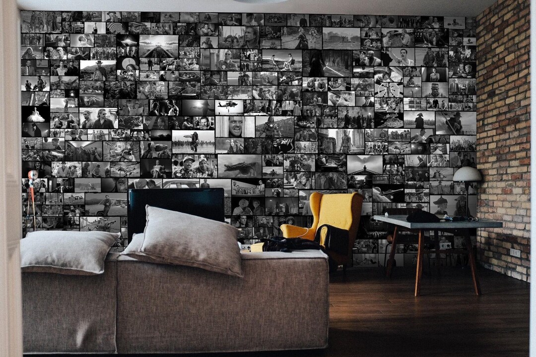 Hollywood Movie Scene Wallpaper, Black and White Cinema Collage ...