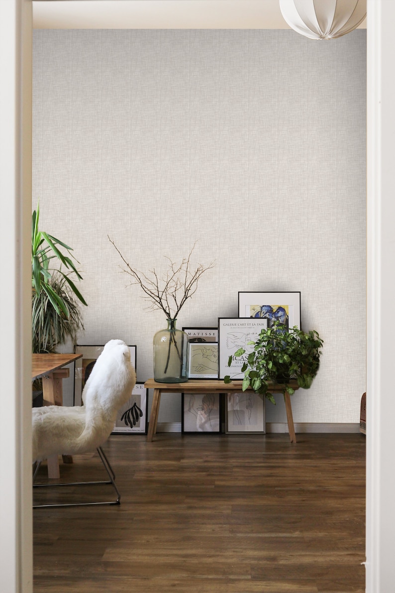 Linen Texture Wallpaper Neutral Peel and Stick Wallpaper - Etsy