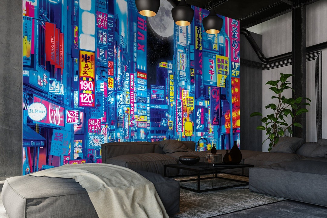 Shibuya Tokyo City Lights Wallpaper Neon Ads, Electric Colors Wallpaper ...