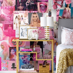 Pink Mood Board Wallpaper: Aesthetic Collage & Fashion Art #35 - Etsy