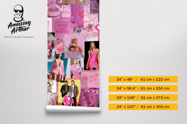 Pink Mood Board Wallpaper Pink Aesthetic Collage Trendy Room - Etsy UK