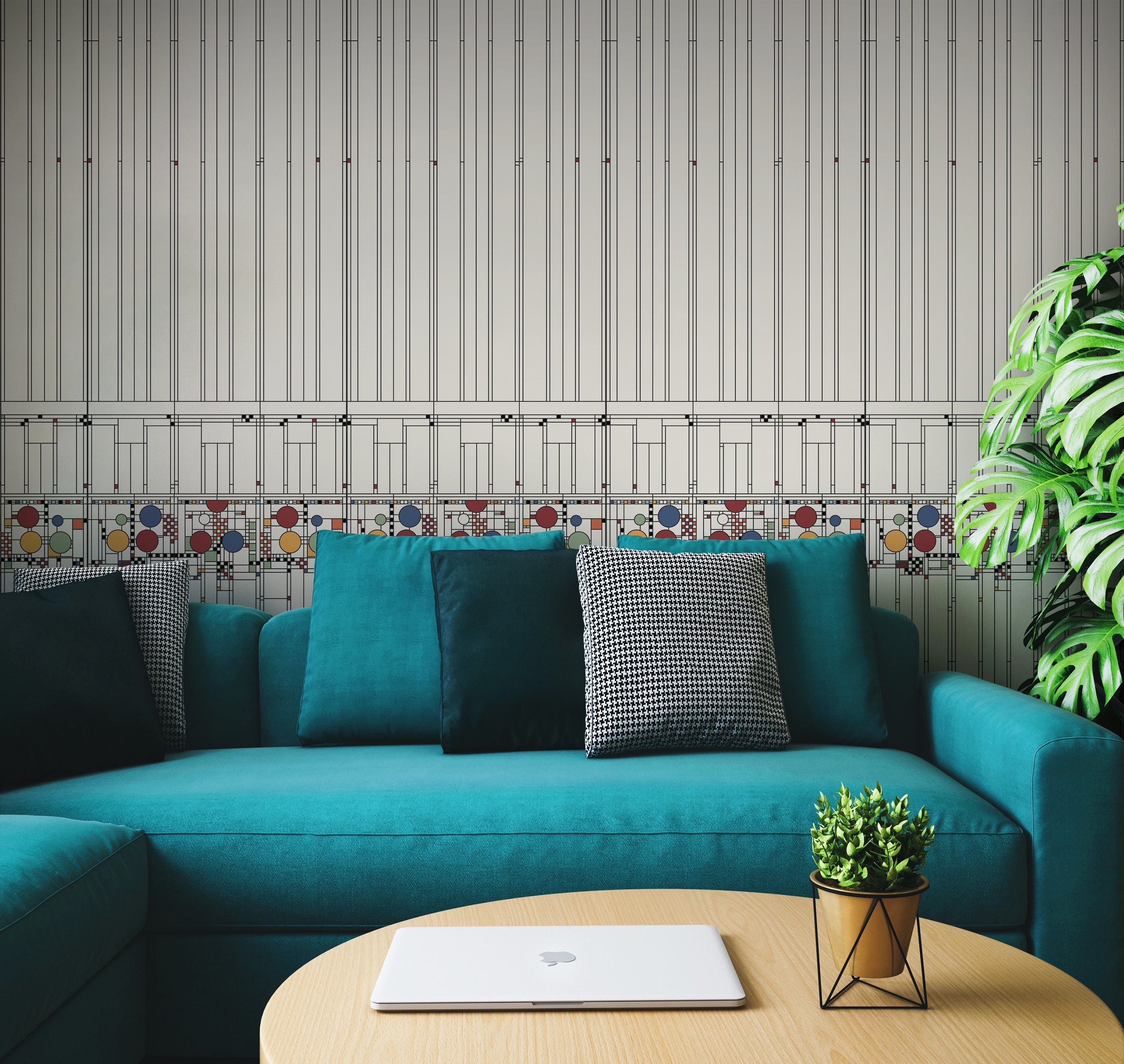 Frank Lloyd Wright Inspired Stained Glass Balloons Wallpaper #75 - Etsy