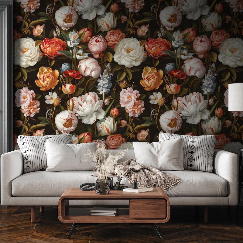 Dutch Floral Wallpaper - Etsy
