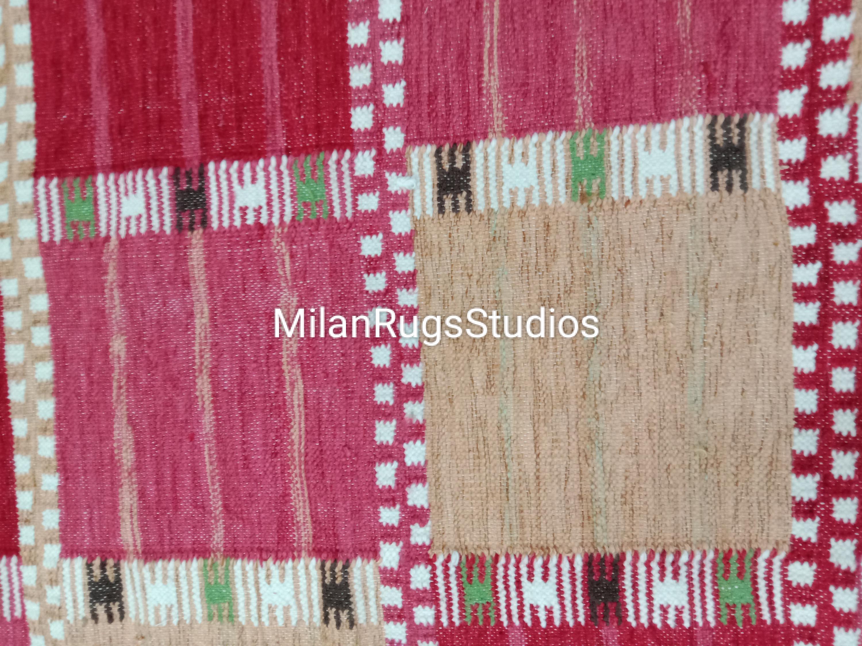 Checkered Rug Flatweave Rug for Aesthetic Living Room Red Rug Checkered ...