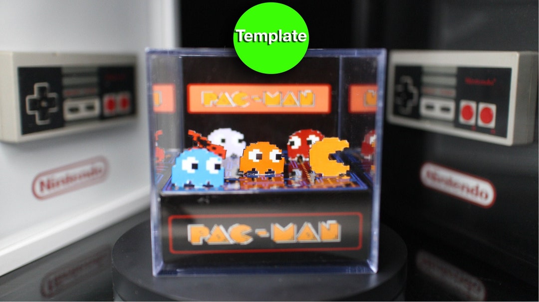 PLANTILLA de diorama de NES de Pac-man - Etsy México