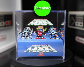 Diorama Cube PDF Template Mega Man bomb Man Stage NES - Etsy