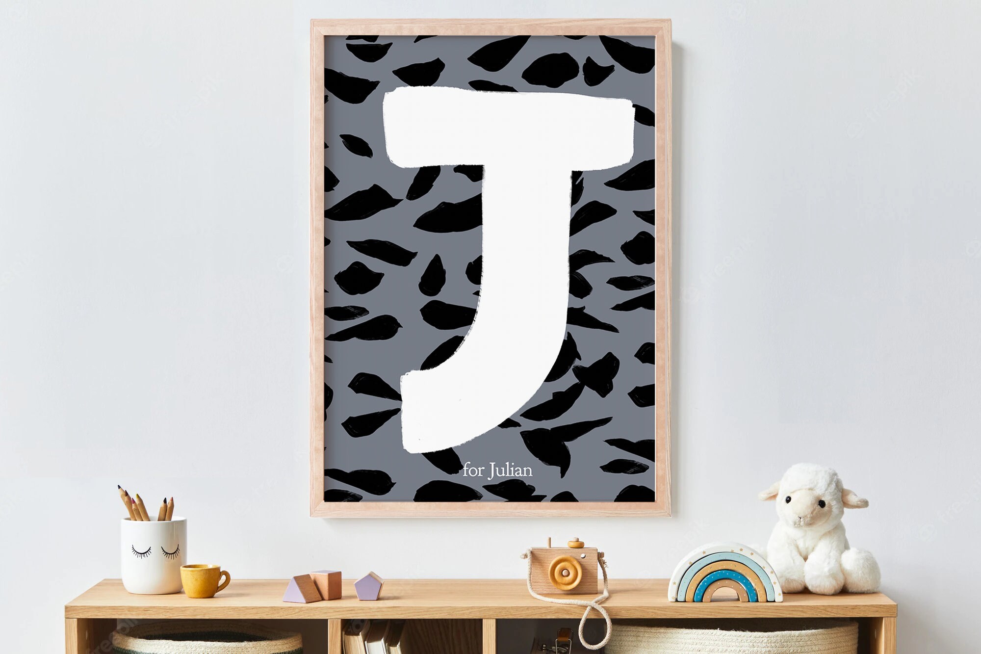 Personalised Boho Initial Name Art Print Kids Bedroom - Etsy