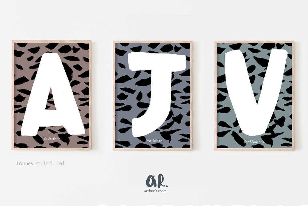 Personalised Boho Initial Name Art Print Kids Bedroom - Etsy