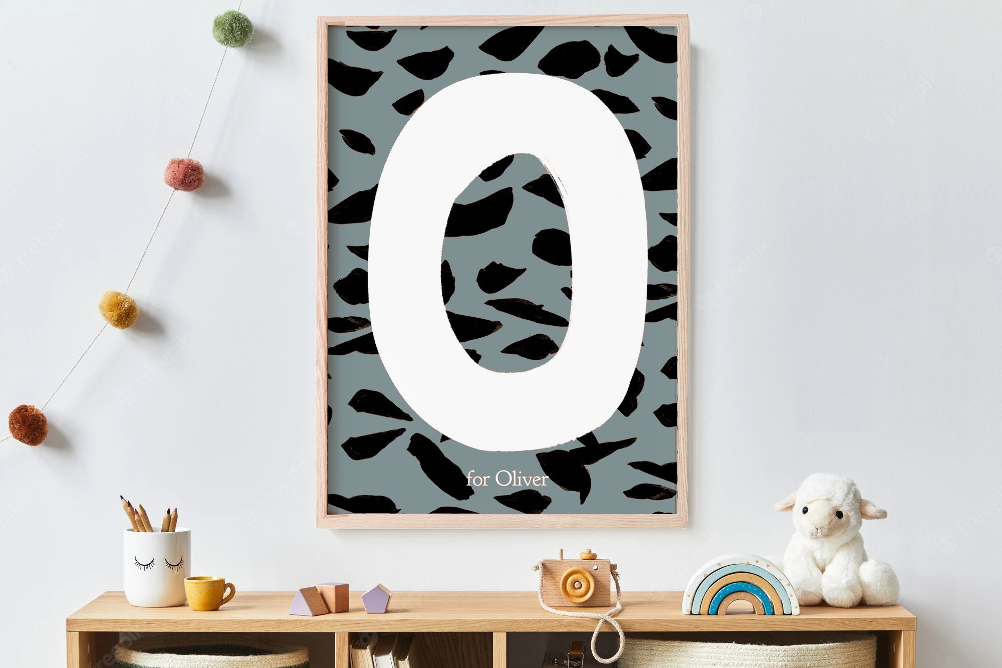 Personalised Boho Initial Name Art Print Kids Bedroom - Etsy