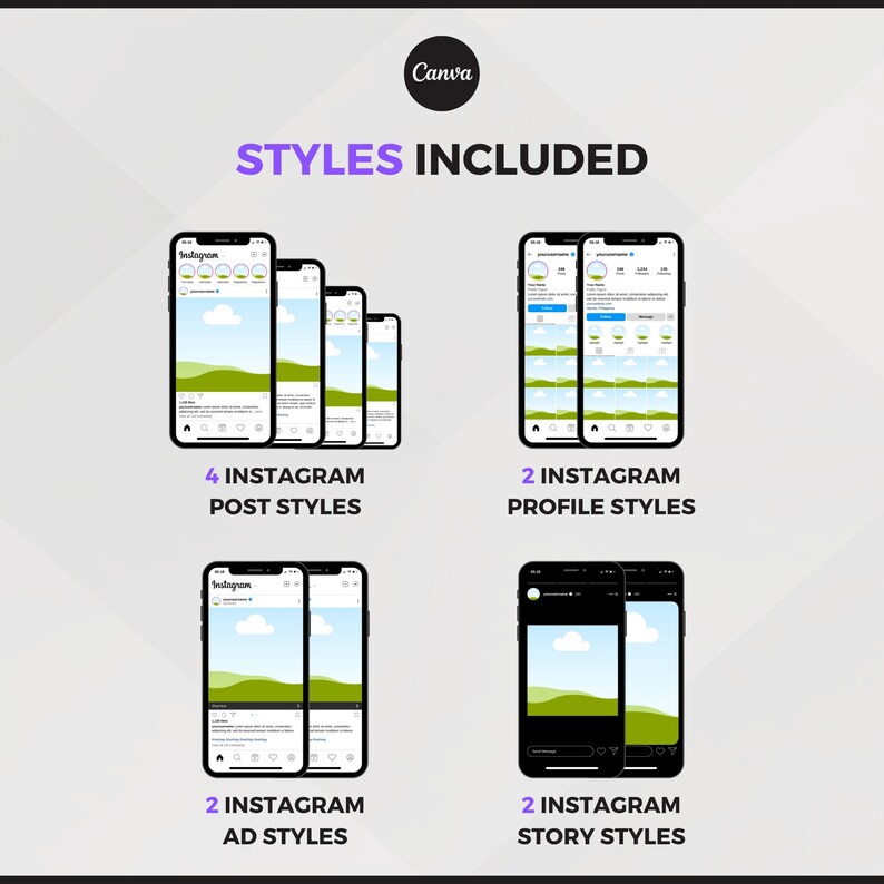 28 Instagram & Facebook Mockup Templates Fully Customizable - Etsy