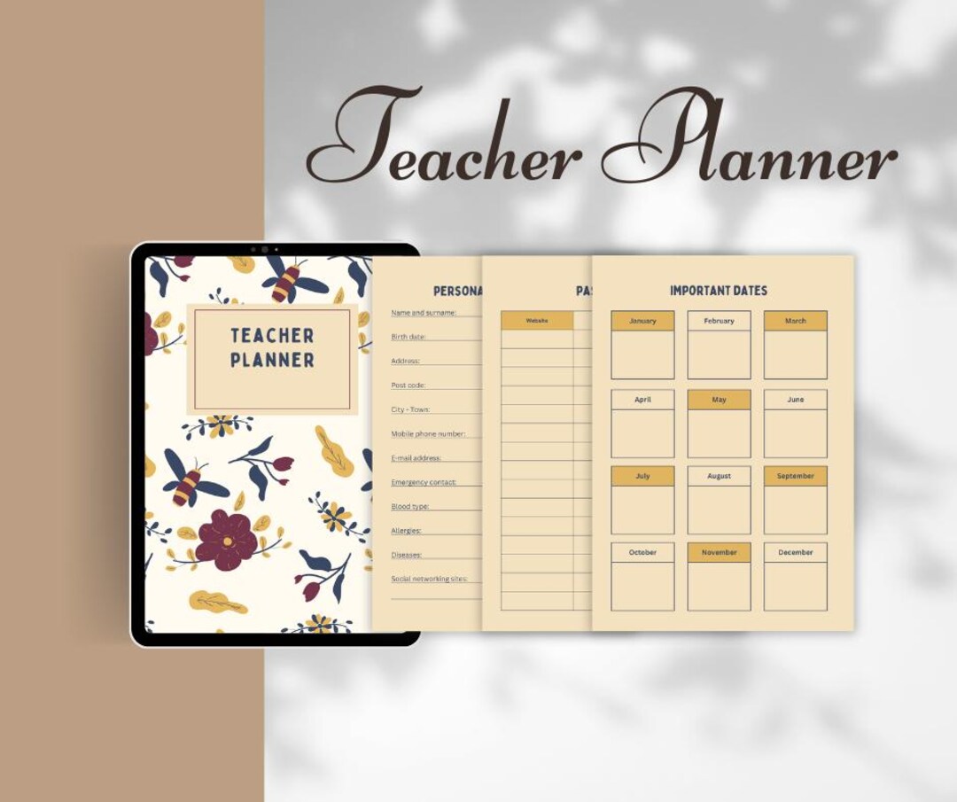 Teacher Educational Planner - Editable PDF With Lesson Plans, Trackers ...