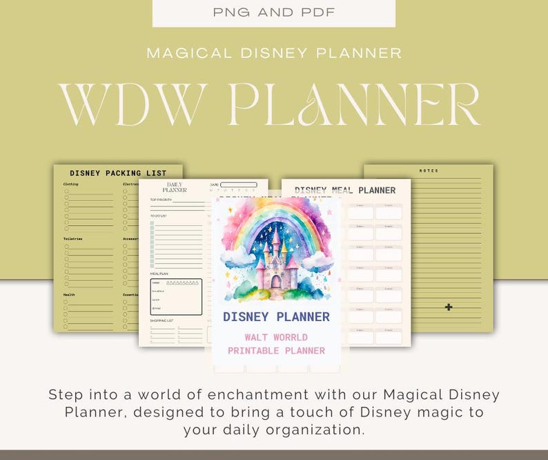 Magical Disney Planner Digital & Printable WDW Guide Daily, Budget ...