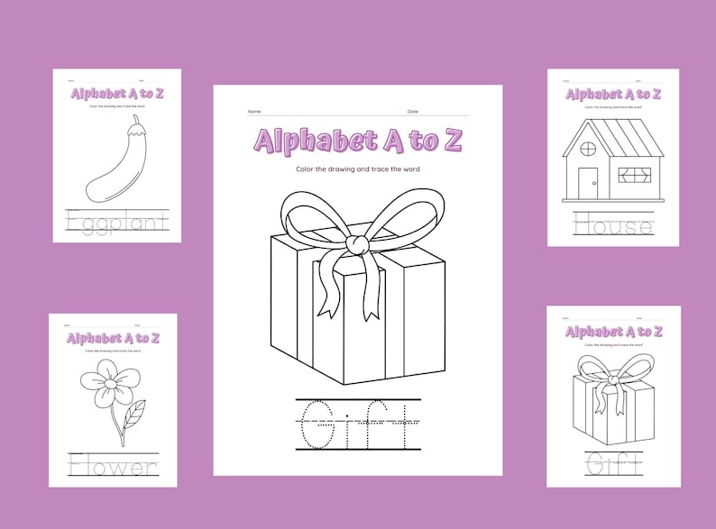 Alphabet A to Z Coloring Worksheet Set - Fun & Educational Printable ...