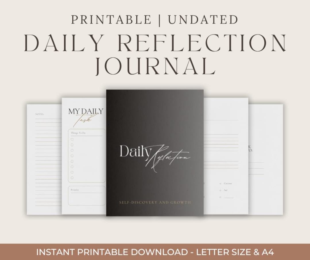 Daily Reflection Journal - Editable PDF With Thought-provoking Prompts ...