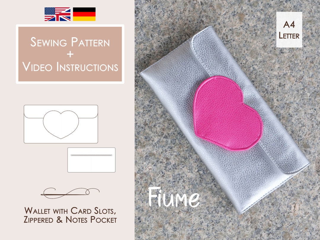 Wallet FIUME Digital PDF Sewing Pattern | Instant Download in A4 ...