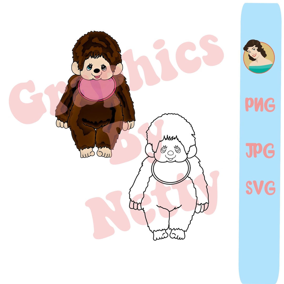 Retro Toy Monkey Svg Png Jpeg Format Commercial Use - Etsy