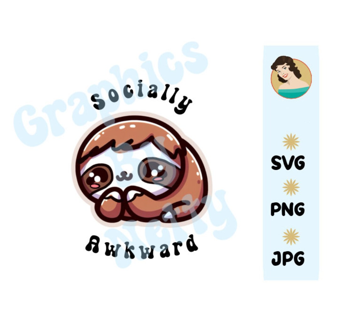 Socially Awkward Svg Png Jpeg Format Commercial Use - Etsy