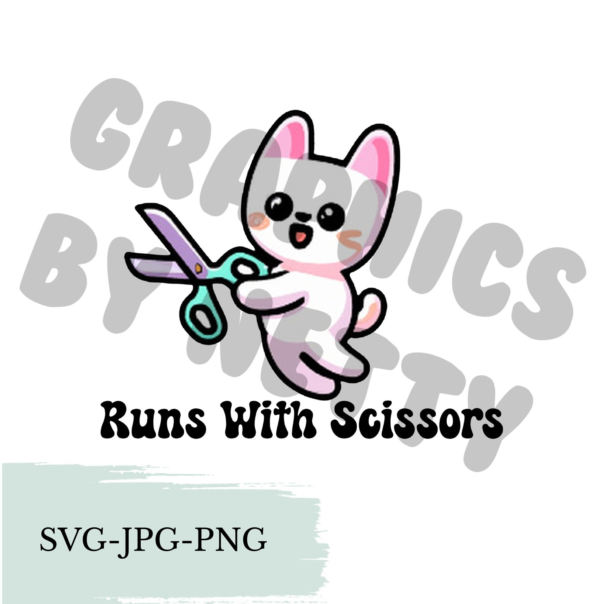 Runs With Scissors Svg Png Jpeg Format Commercial Use - Etsy