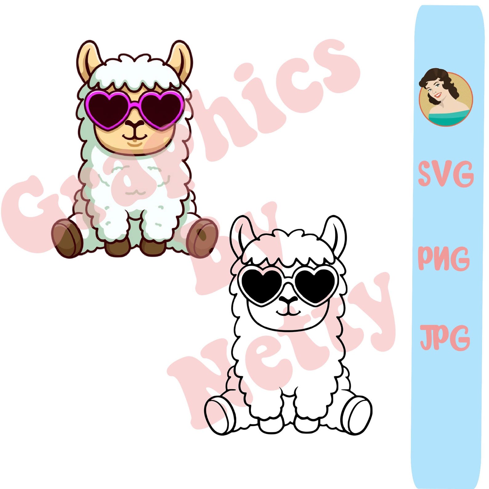 Drama Llama Jpeg/svg/png Format Commercial Use Digital Stamp Outlines ...
