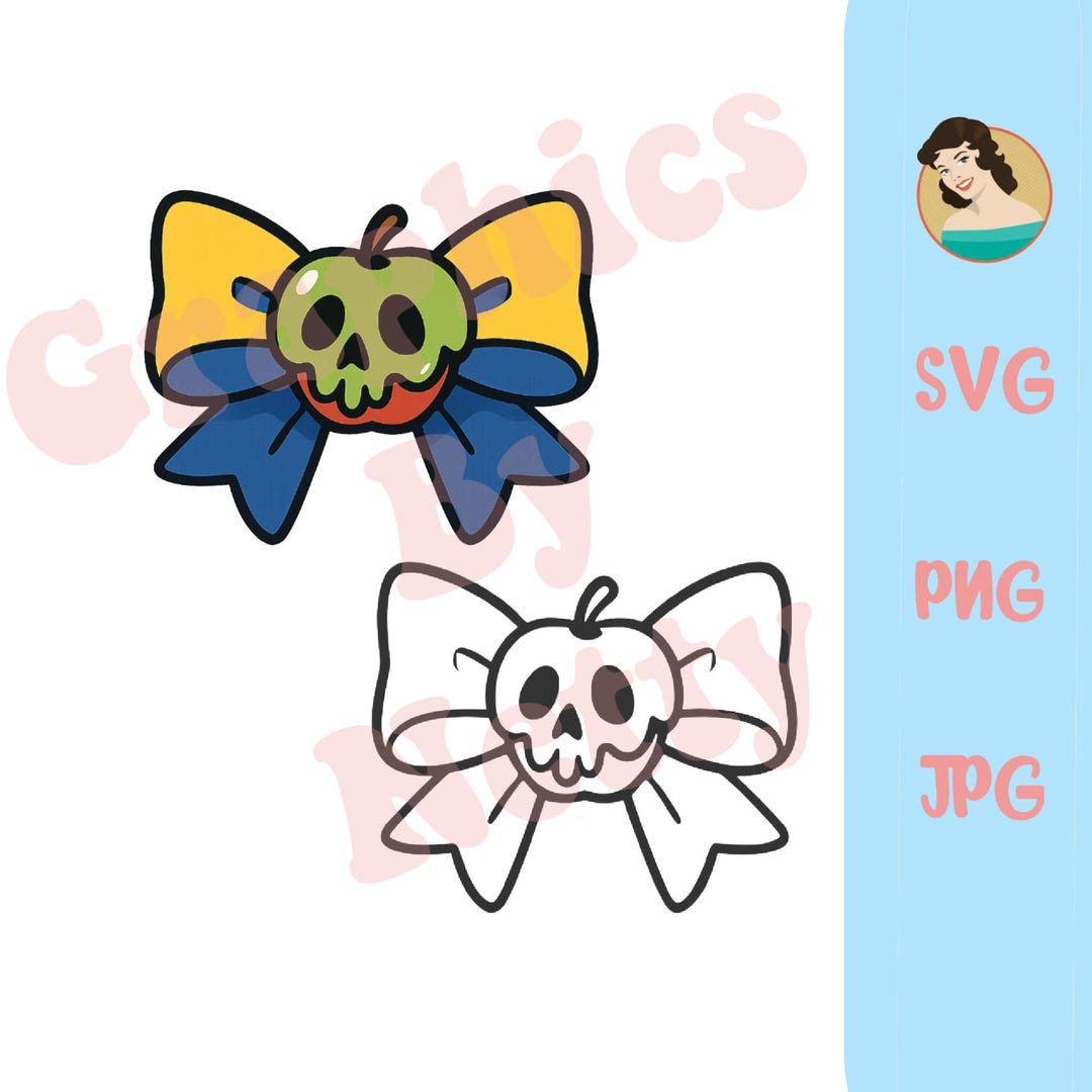 Poison Apple Bow Svg Png Jpeg Format Commercial Use - Etsy