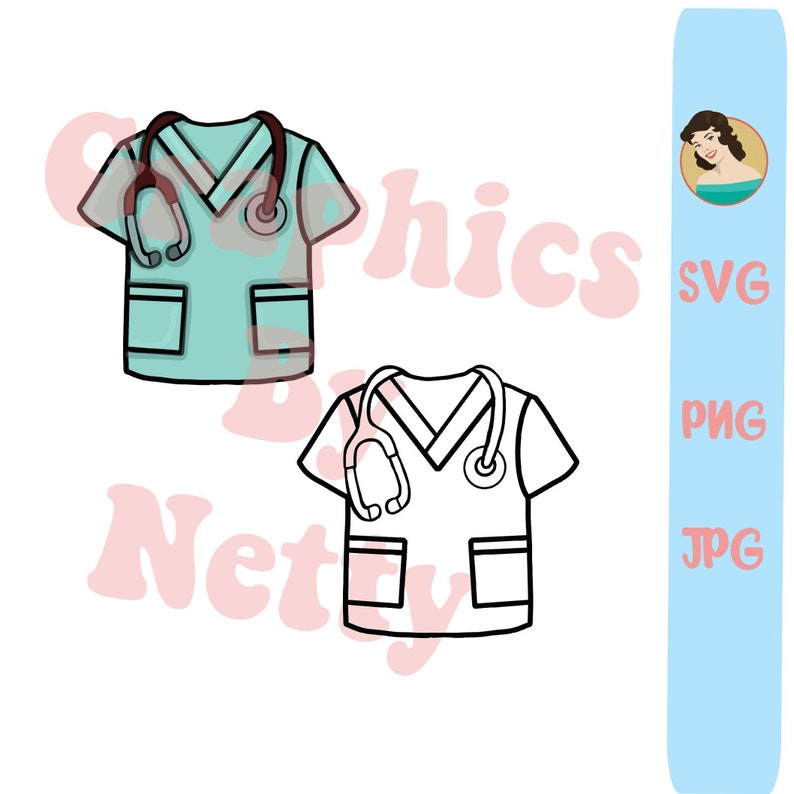 Male Scrub Uniform Jpeg/svg/png Format Commercial Use Digital Stamp ...