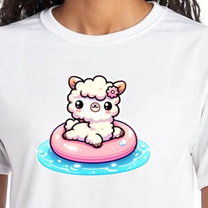 Kawaii Alpaca in Pool Floatie Jpeg/svg/png Format Commercial Use ...