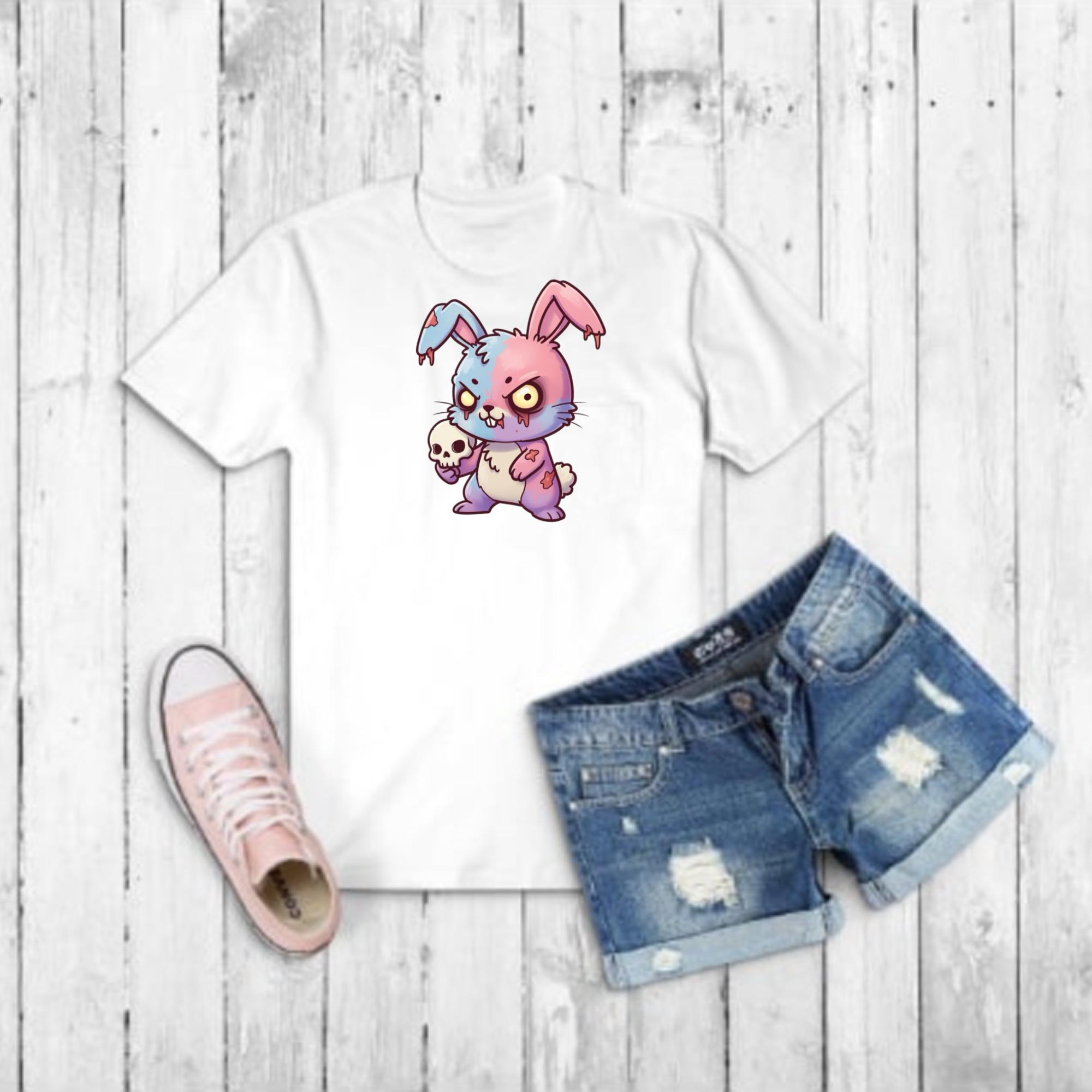 Zombie Bunny Holding Skull Svg Png Jpeg Format Commercial Use ...