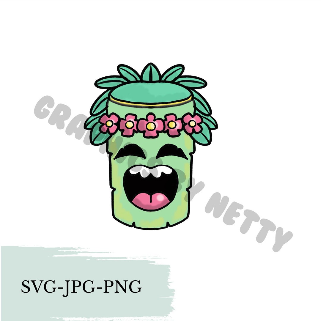 Kawaii Laughing Tiki Svg Png Jpeg Format Commercial Use - Etsy