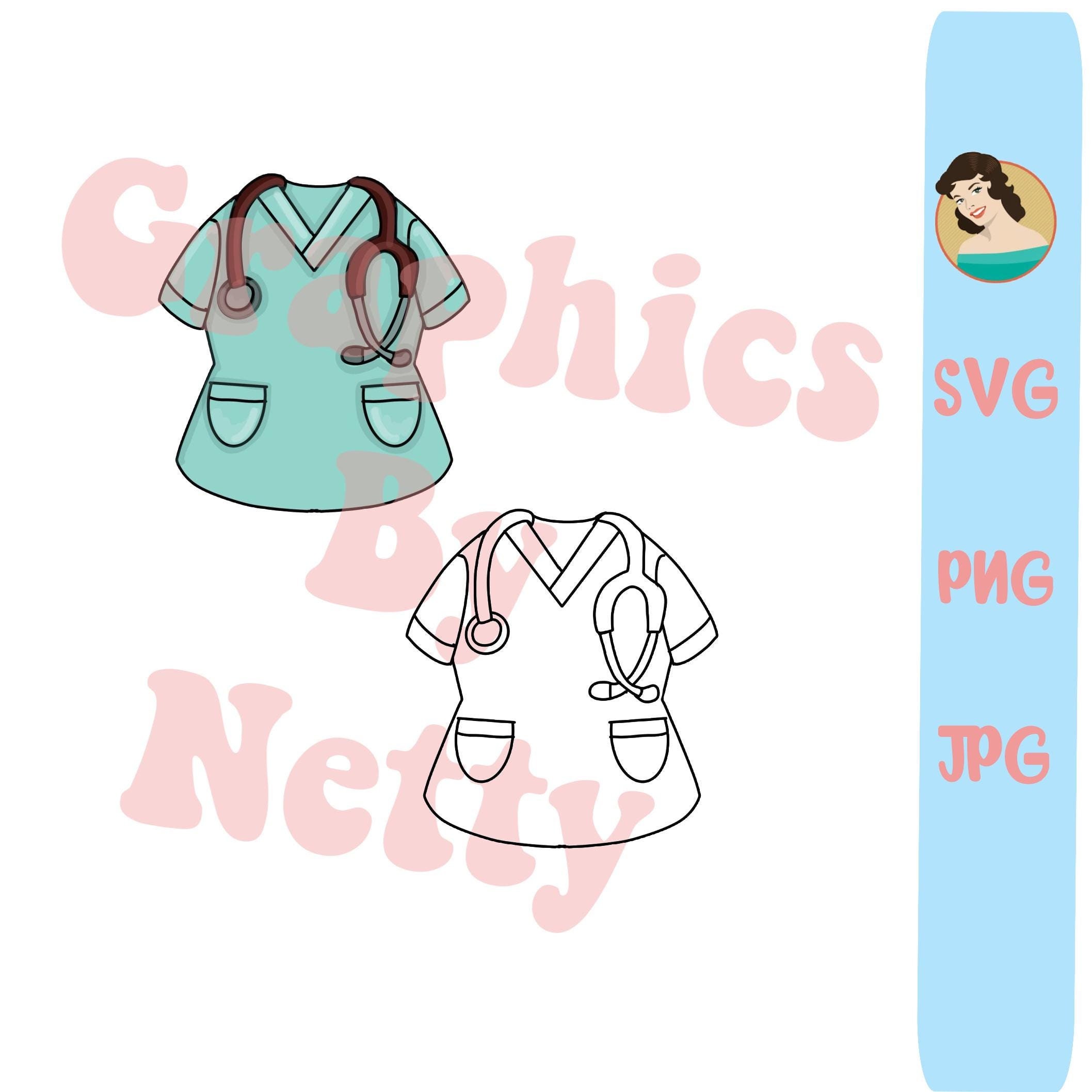 Female Scrub Uniform Jpeg/svg/png Format Commercial Use Digital Stamp ...