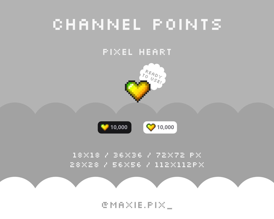 Twitch Channel Points / Pixel Art / Cute Heart Channel Points / Badges ...