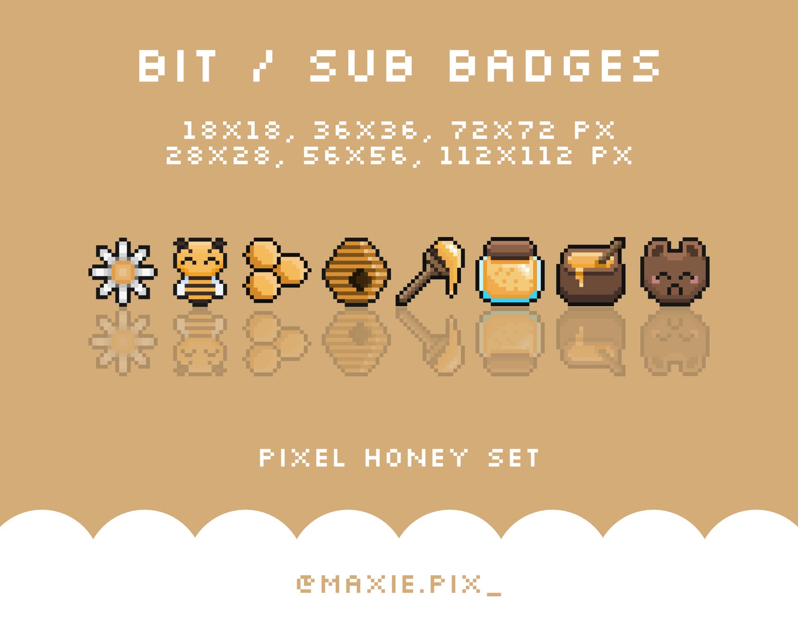 Twitch Badges / Pixel Art / Cute Honey Bit Sub Badges / Emotes - Etsy