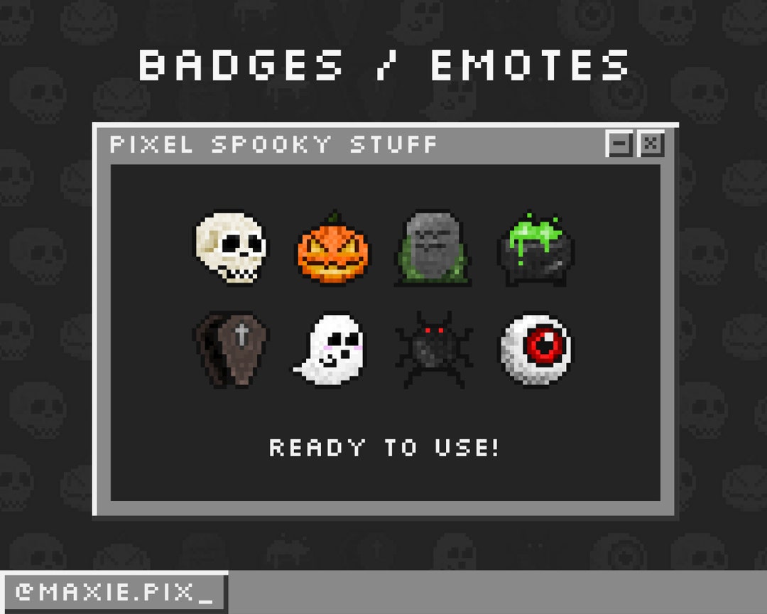 Twitch Badges / Pixel Art / Spooky Halloween Bit Sub Badges / - Etsy
