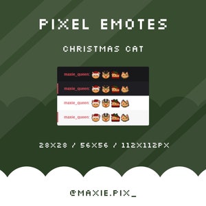 Christmas Cat Pixel Art Twitch Emotes (digital Download) - Etsy