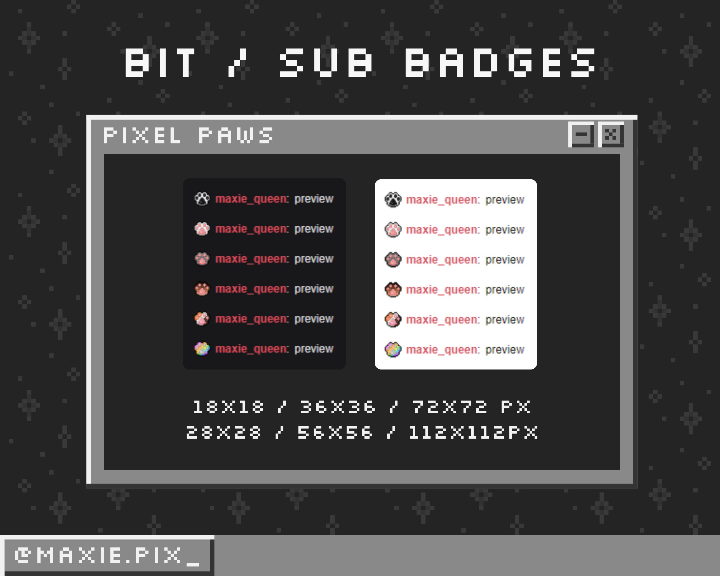 Twitch Badges / Pixel Art / Cute Paw Bit Sub Badges / Cat Paws / Emotes ...