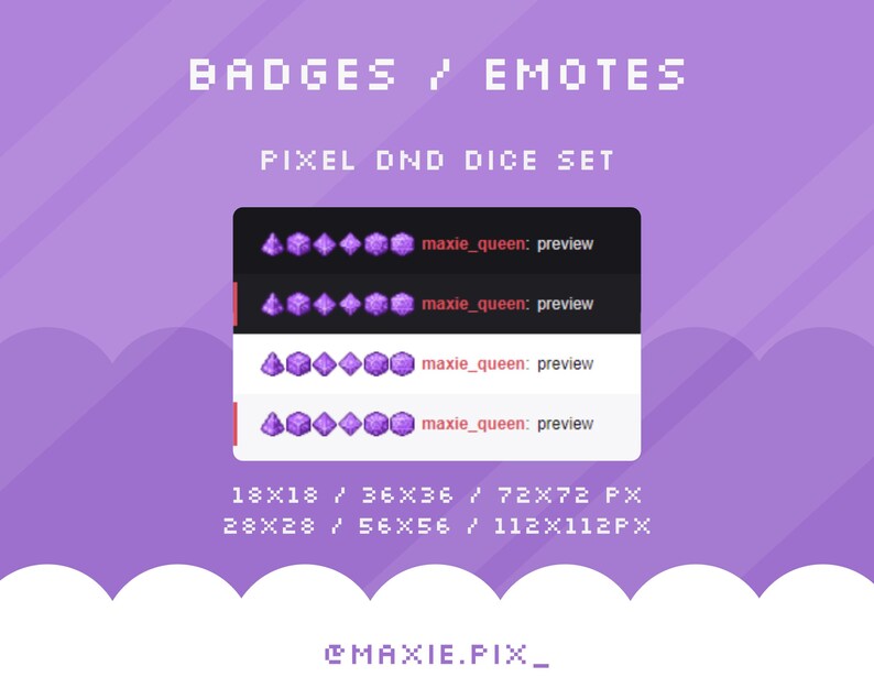 Twitch Badges / Pixel Art / Cute Dice Set Bit Sub Badges / Emotes ...