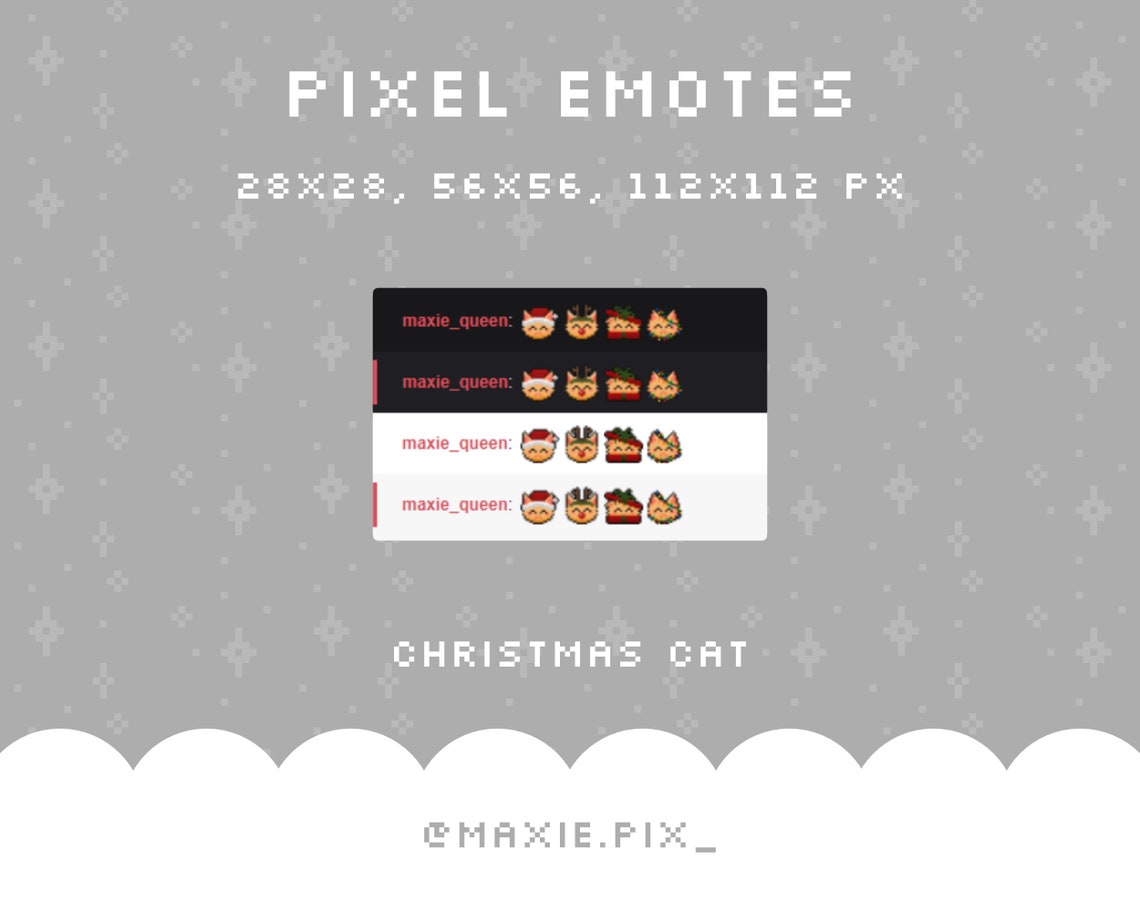 Twitch Emotes / Pixel Art / Christmas Cats / Emotes / Channel - Etsy