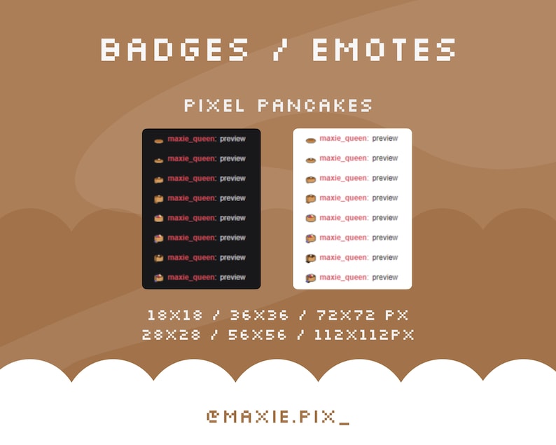 Twitch Badges / Pixel Art / Cute Pancakes Bit Sub Badges / Badges and ...