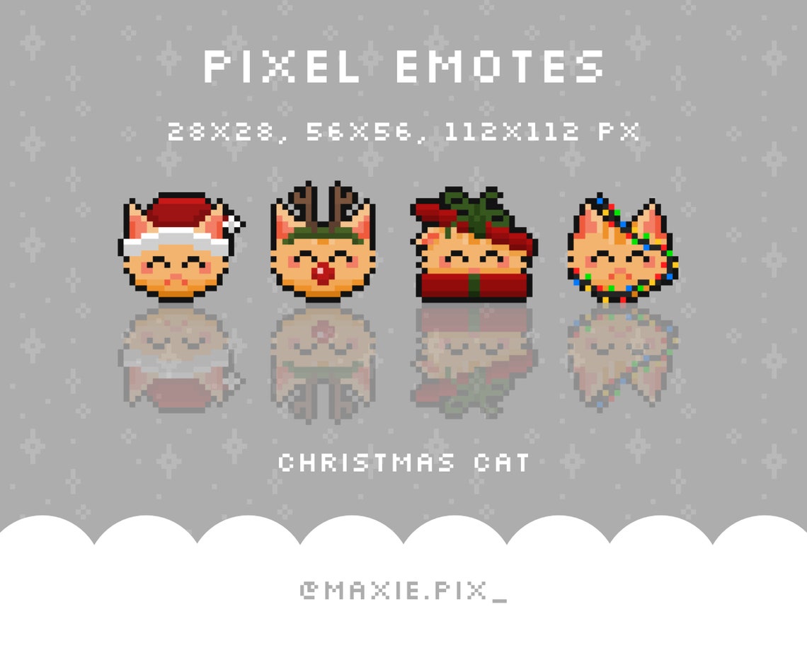 Twitch Emotes / Pixel Art / Christmas Cats / Emotes / Channel - Etsy
