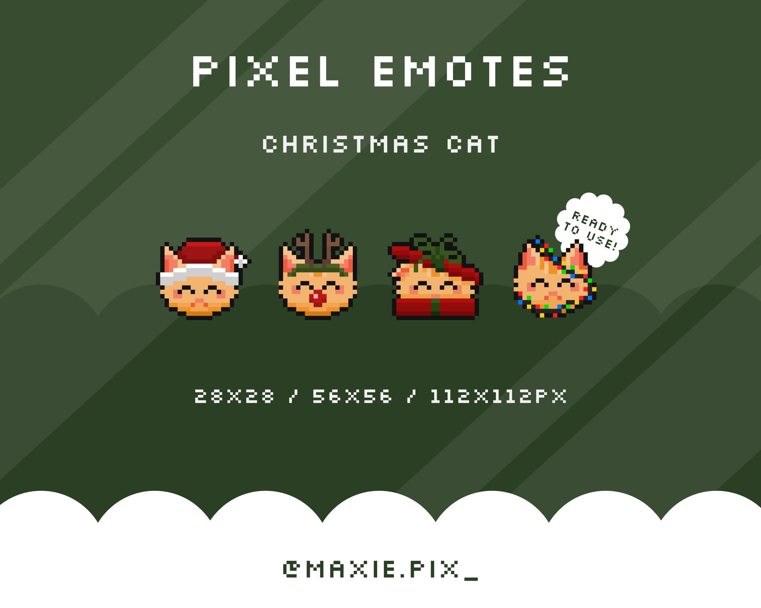 Twitch Emotes / Pixel Art / Christmas Cats / Emotes / Channel Points ...