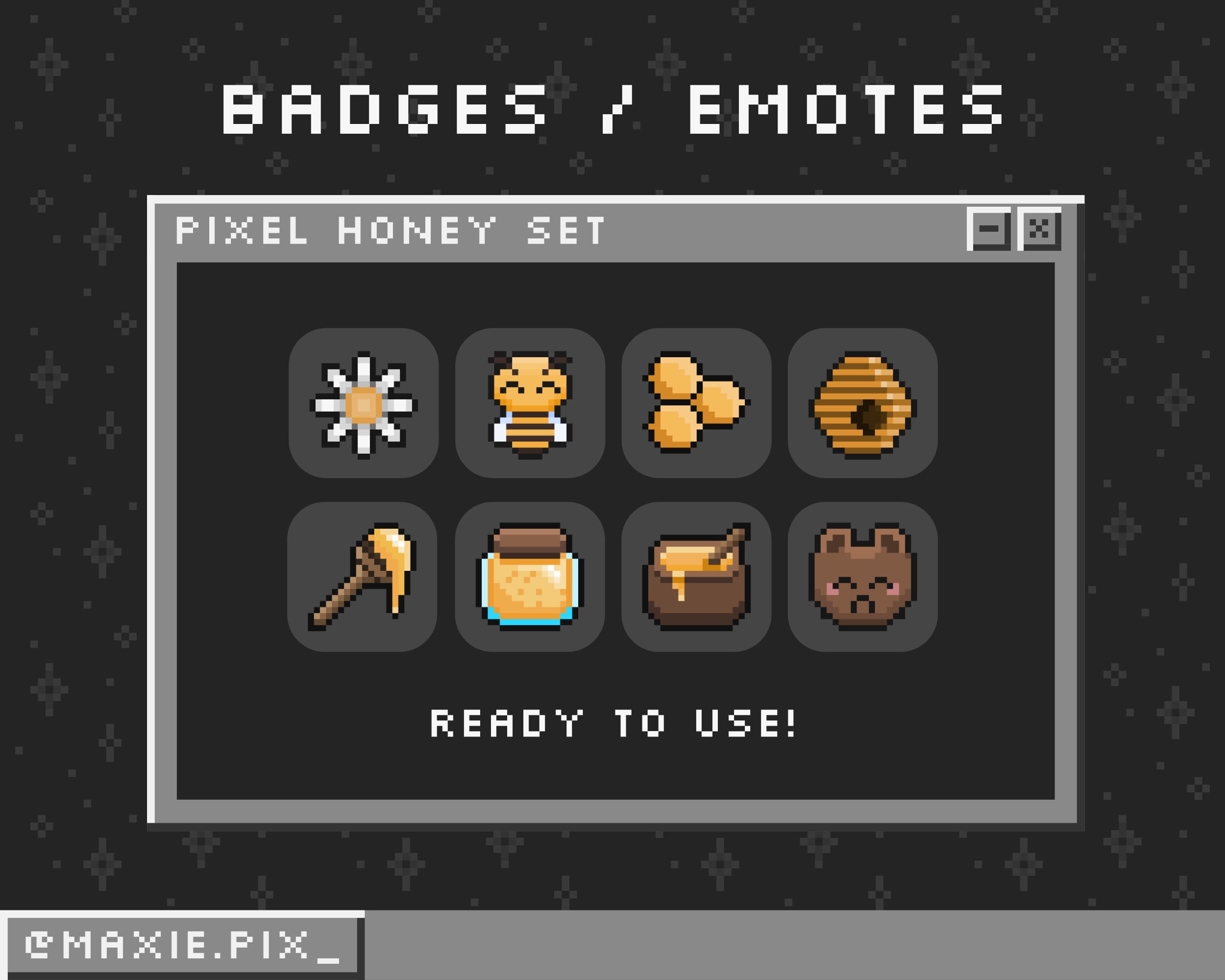 Twitch Badges / Pixel Art / Cute Honey Bit Sub Badges / Emotes - Etsy